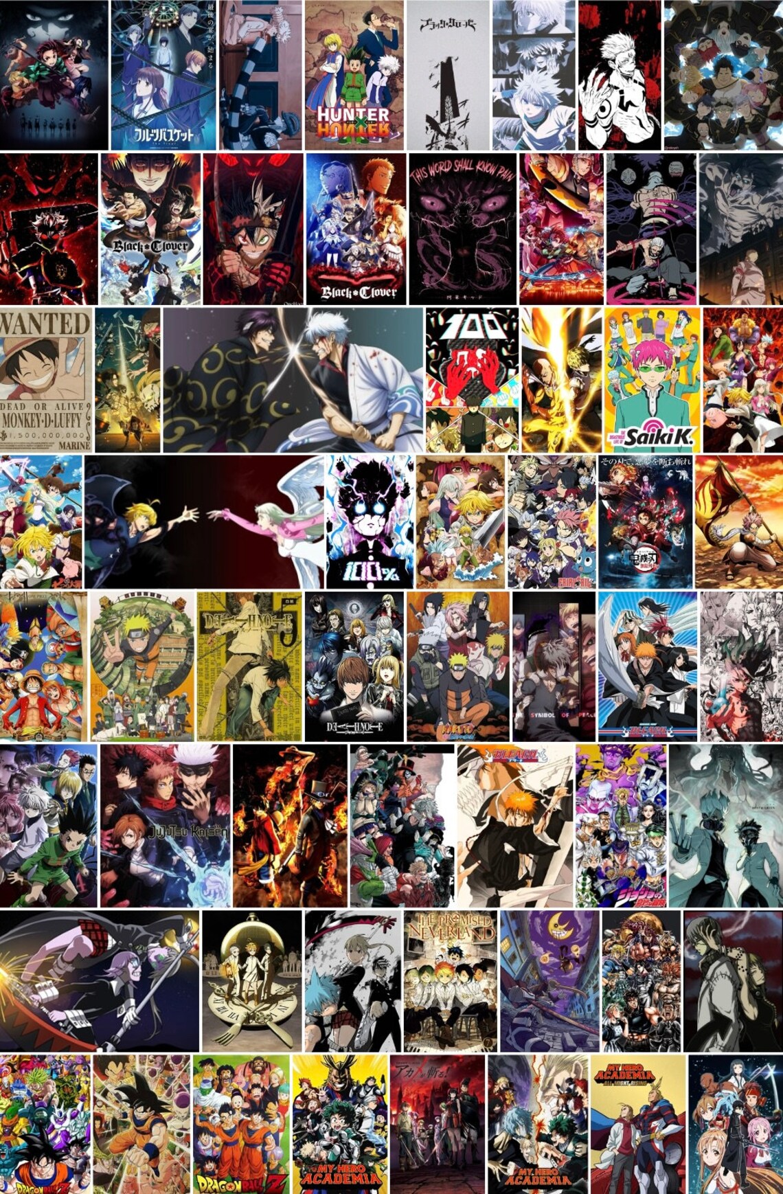 60 PCS Anime Wall Collage Kit, Popular Trendy Anime, Posters, Wall ...