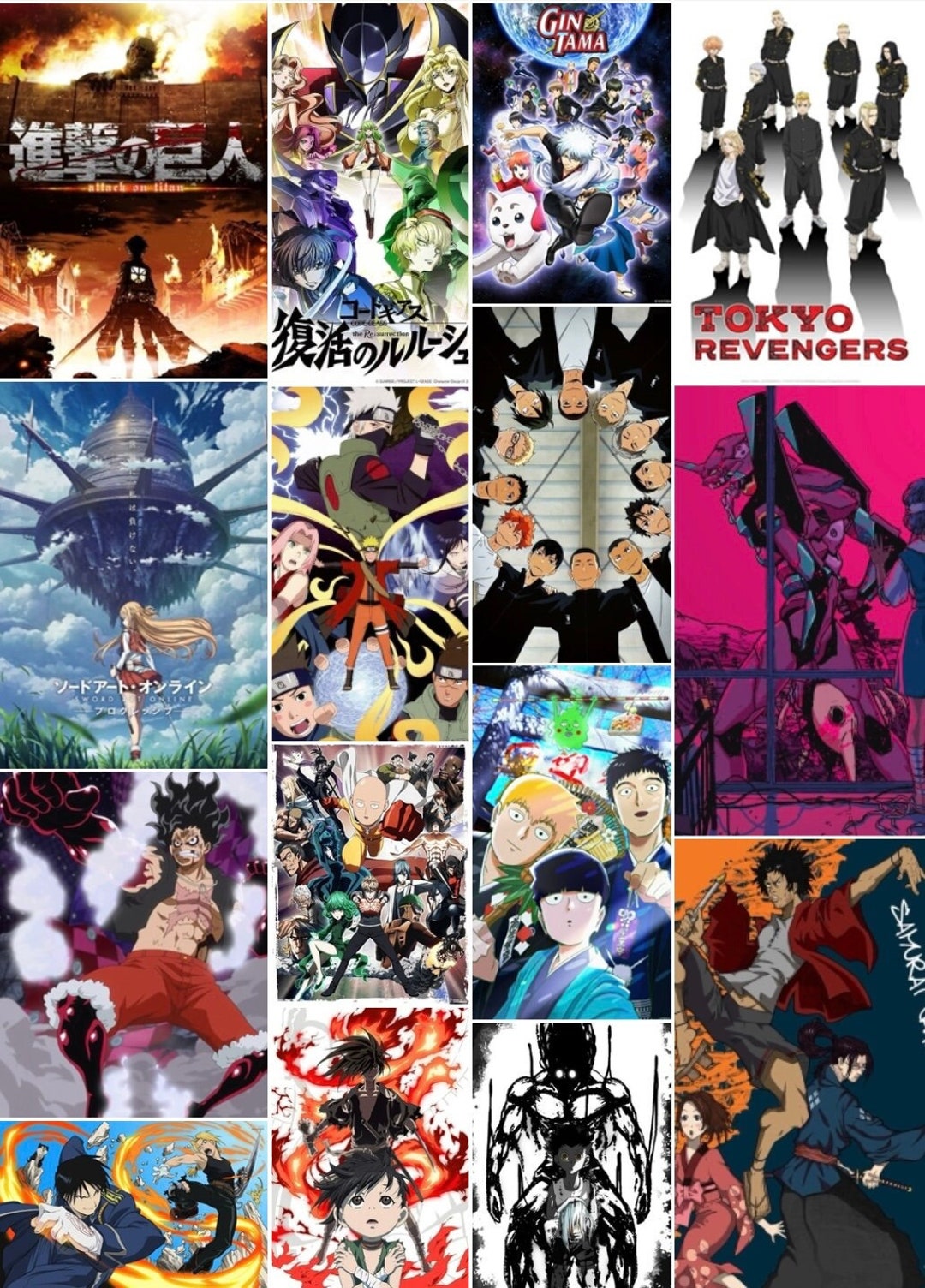 60 PCS Anime Wall Collage Kit, Popular Trendy Anime, Posters, Wall ...