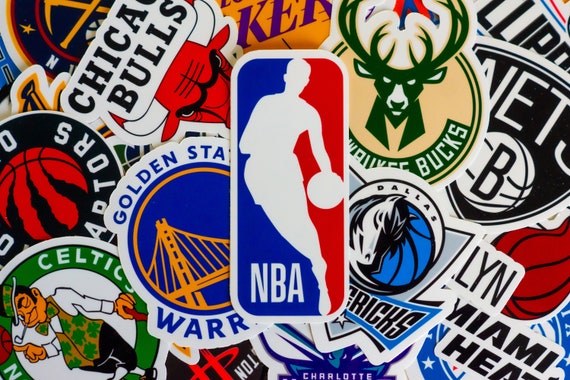 NBA Logo Stickers Waterproof Glossy Vinyl NBA Team - Etsy