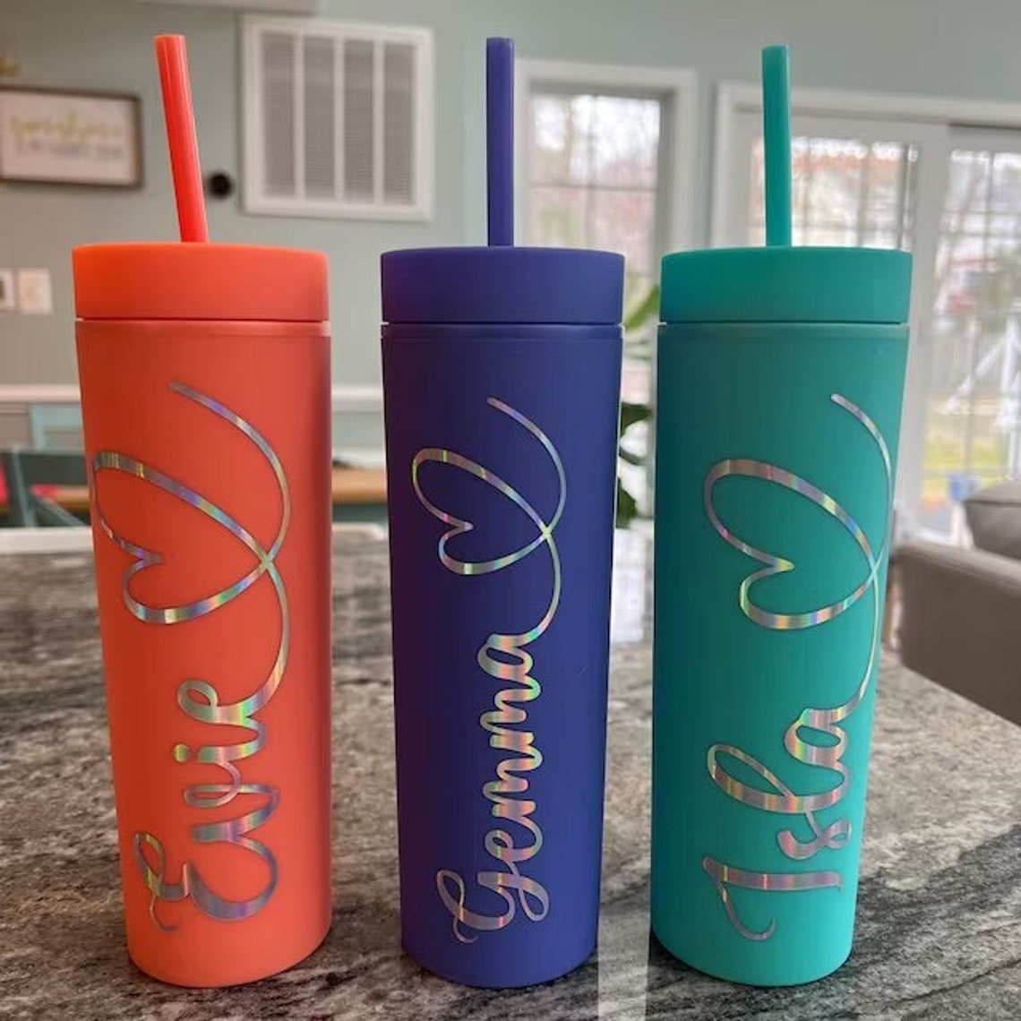 Custom Name With Heart Vinyl Decals - Custom Name - Heart Name Design ...
