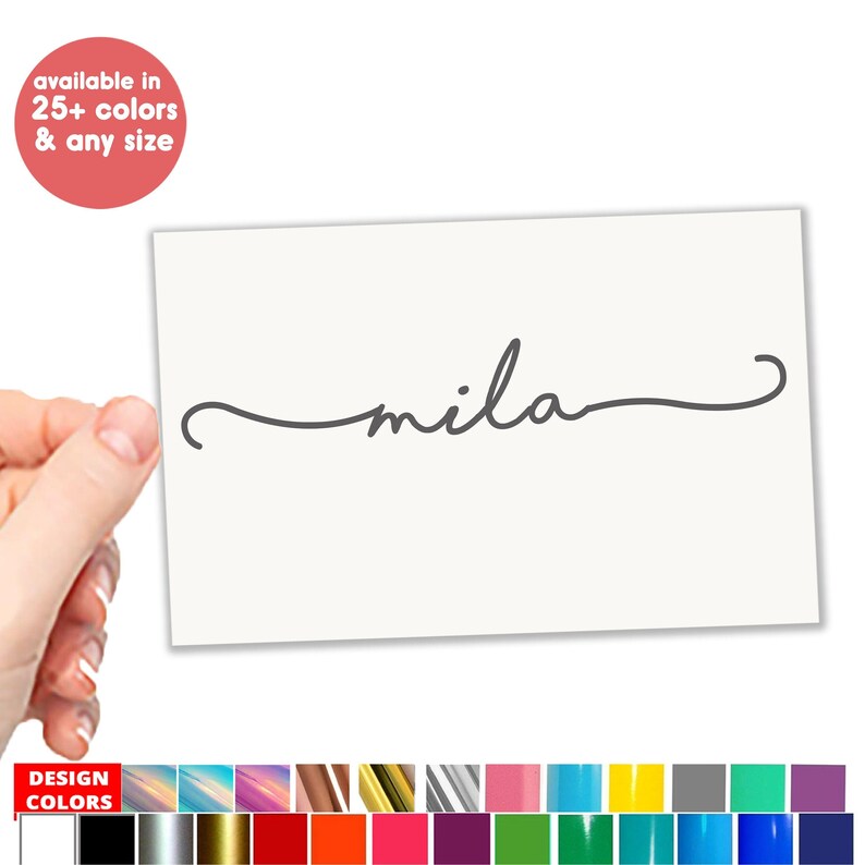 Personalized Vinyl Decals - Custom Name - Swoosh Name Design - Laptop ...