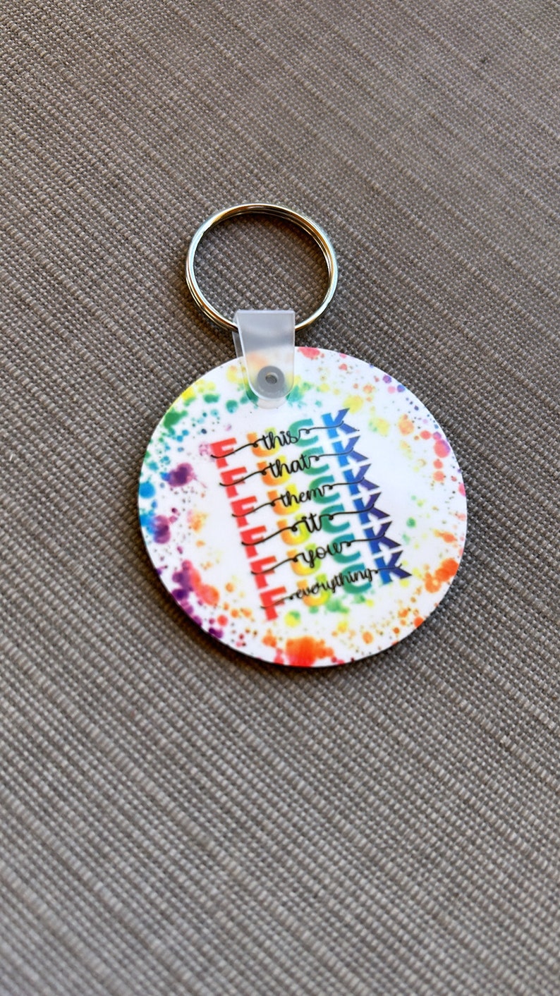 Round Keychain, Personalized Gift, Cute Keychain, Sublimation, Custom ...