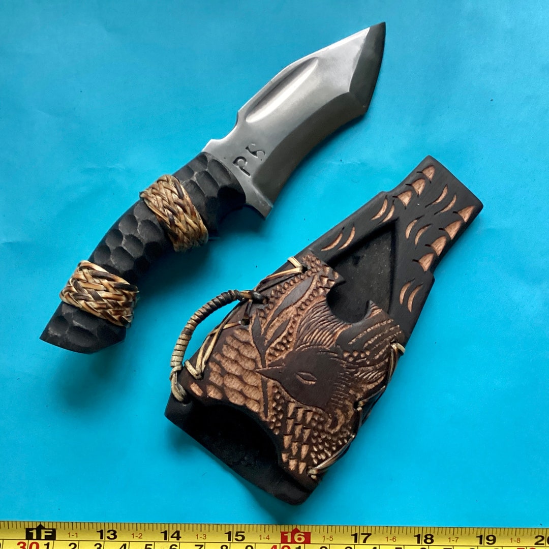 Ifugao Handmade Hunting Camping Knife Handmade Spring Leaf Steel Blade ...
