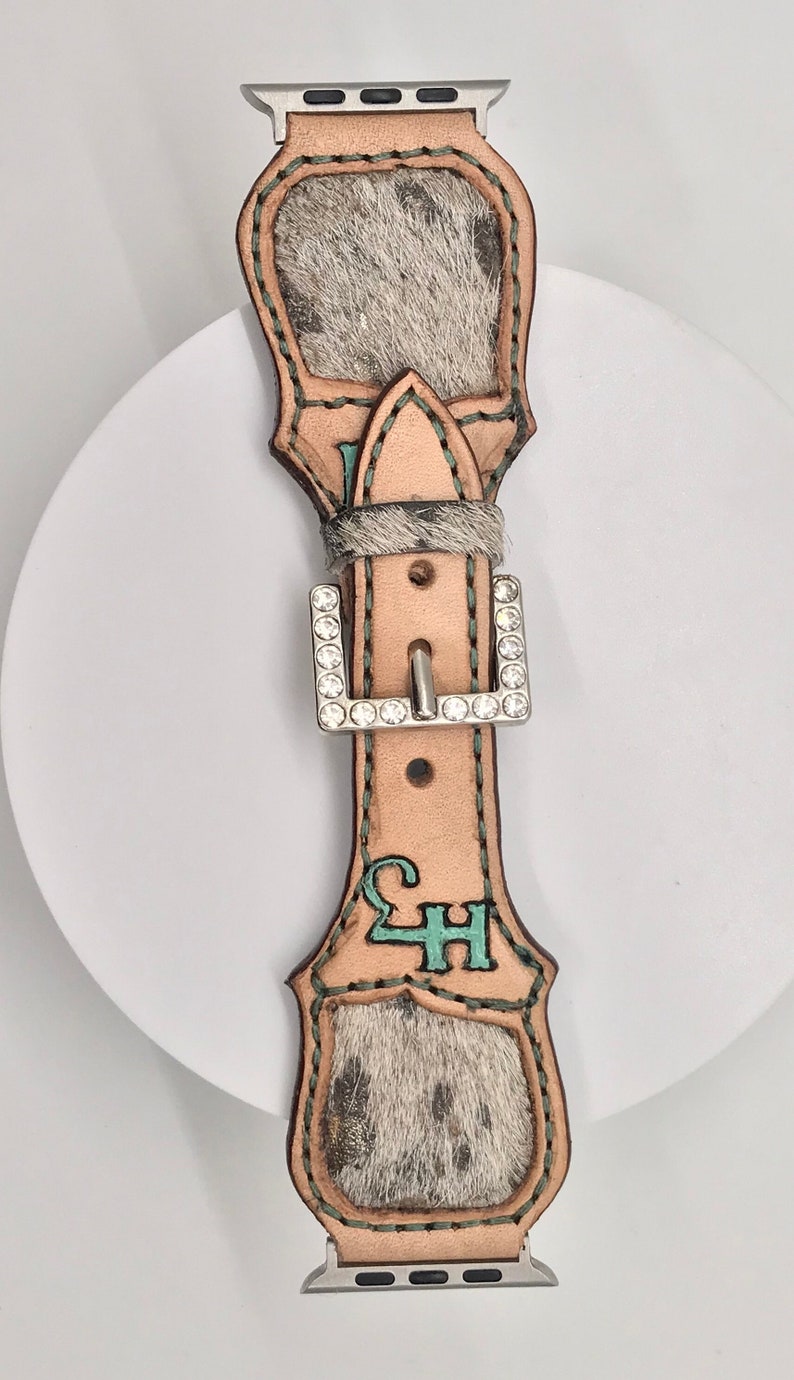 Leather Scallop Watch Band With Inlay - Etsy