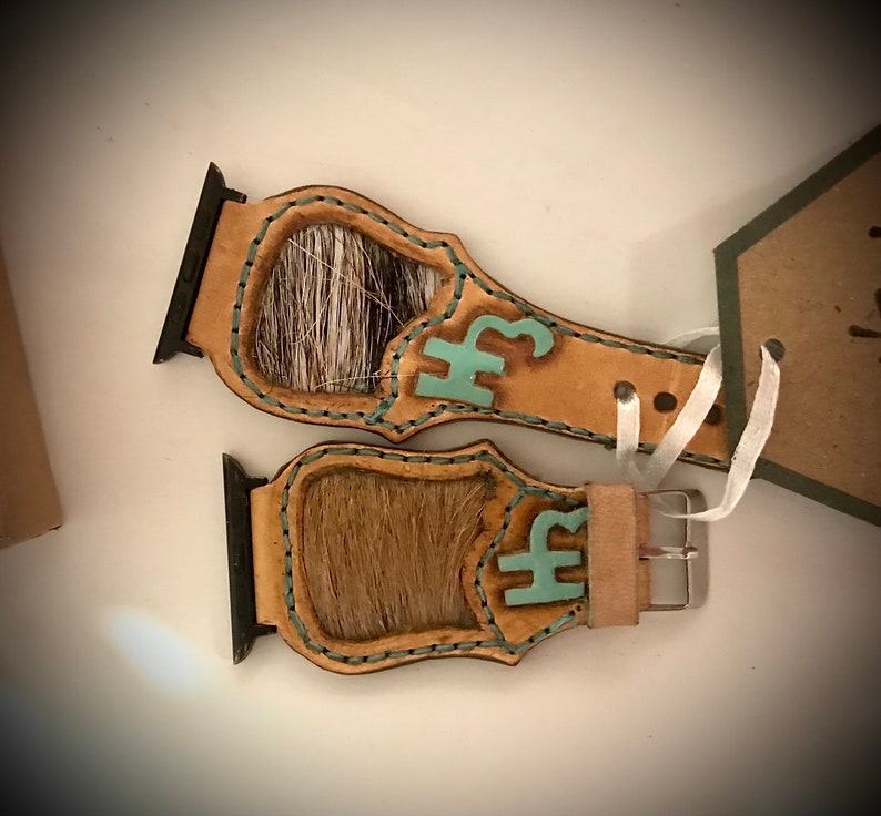 Leather Scallop Watch Band With Inlay - Etsy