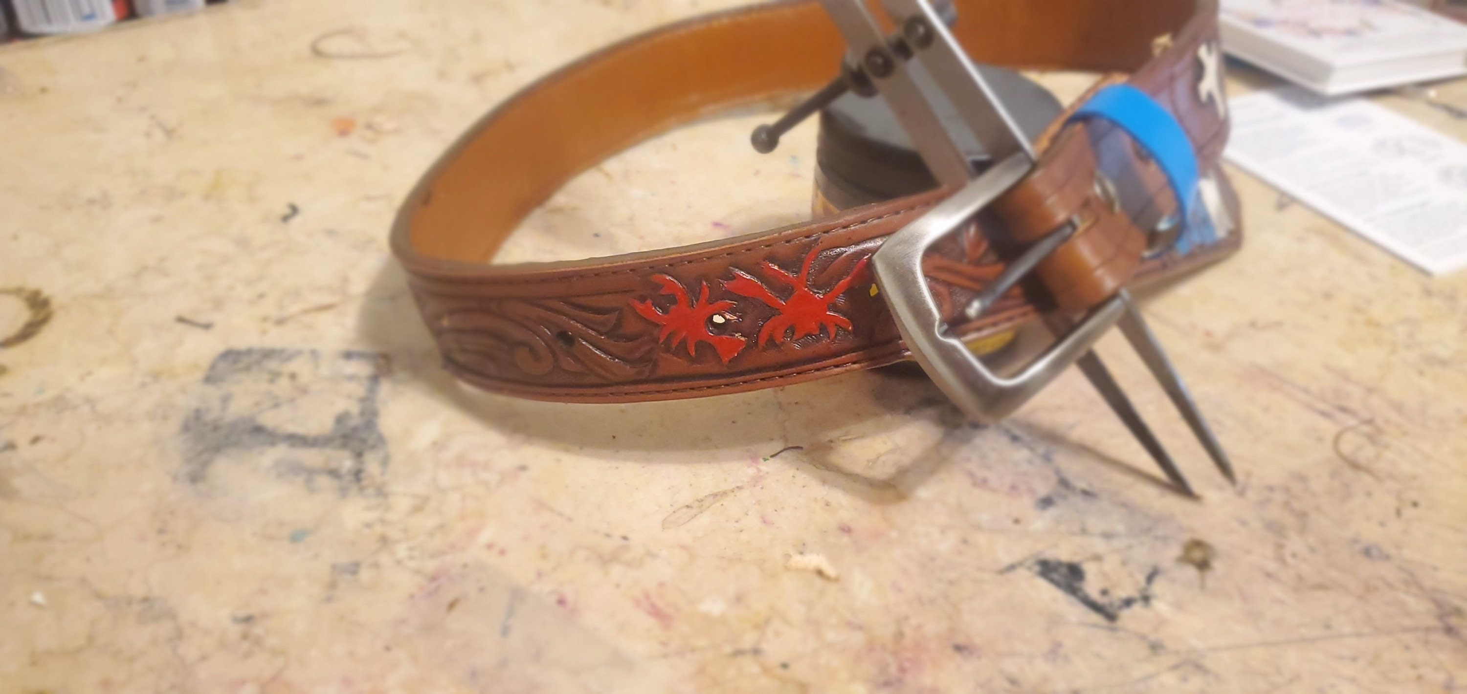Name Belt. Western Hand-tooled Custom Leather Belt - Etsy