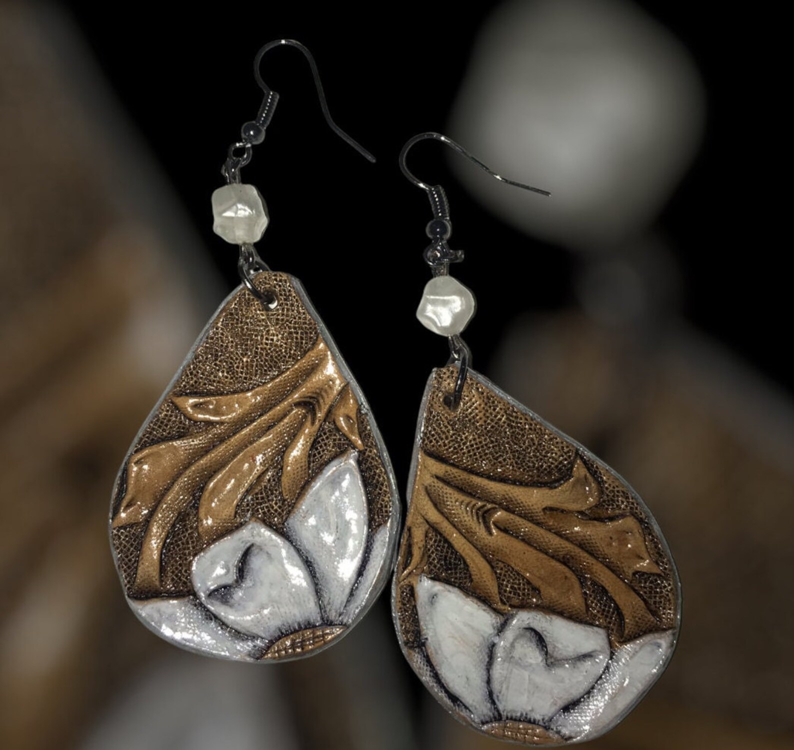 Hand-tooled Leather Earrings | Etsy