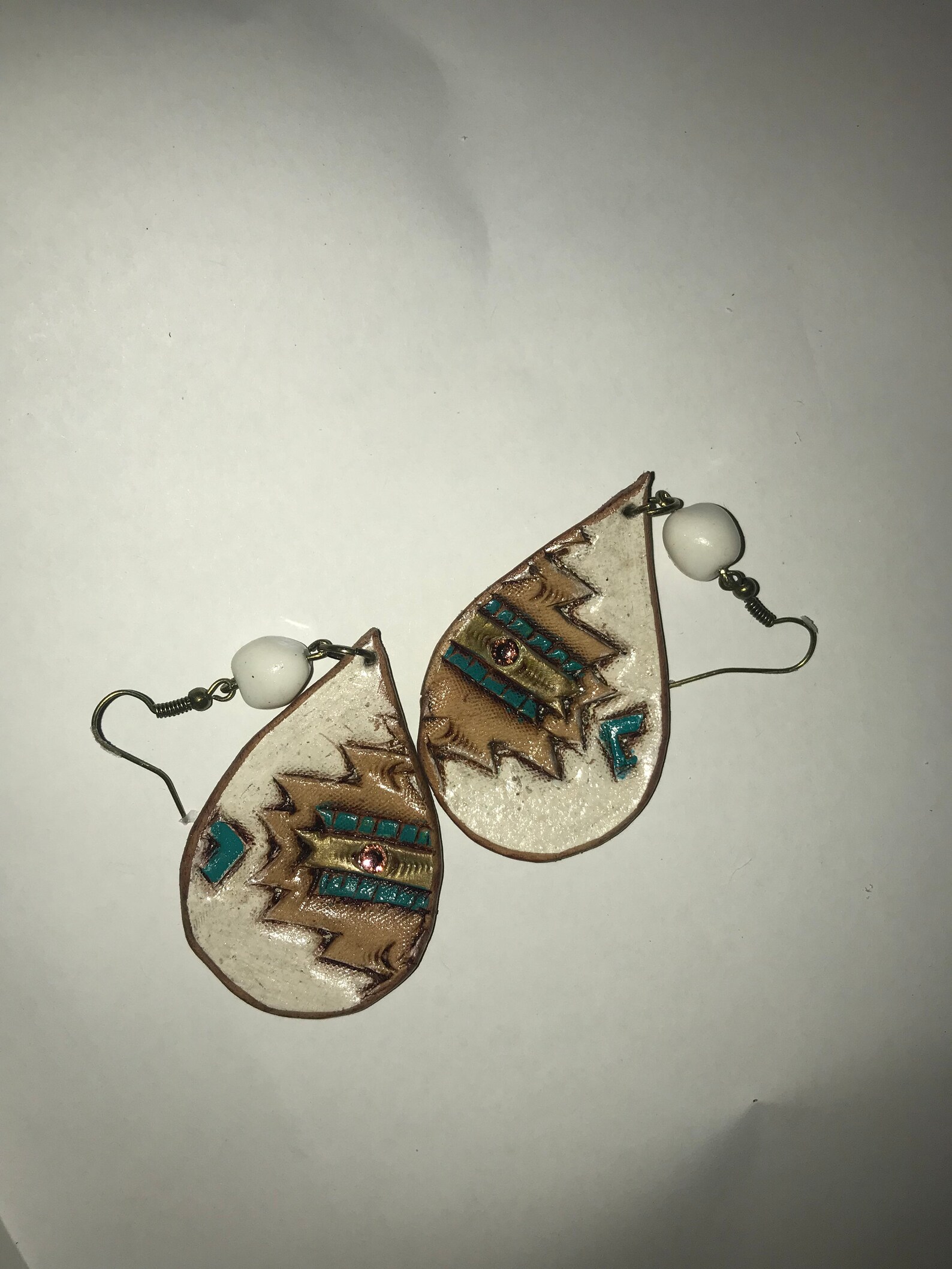 Hand-tooled Leather Earrings | Etsy