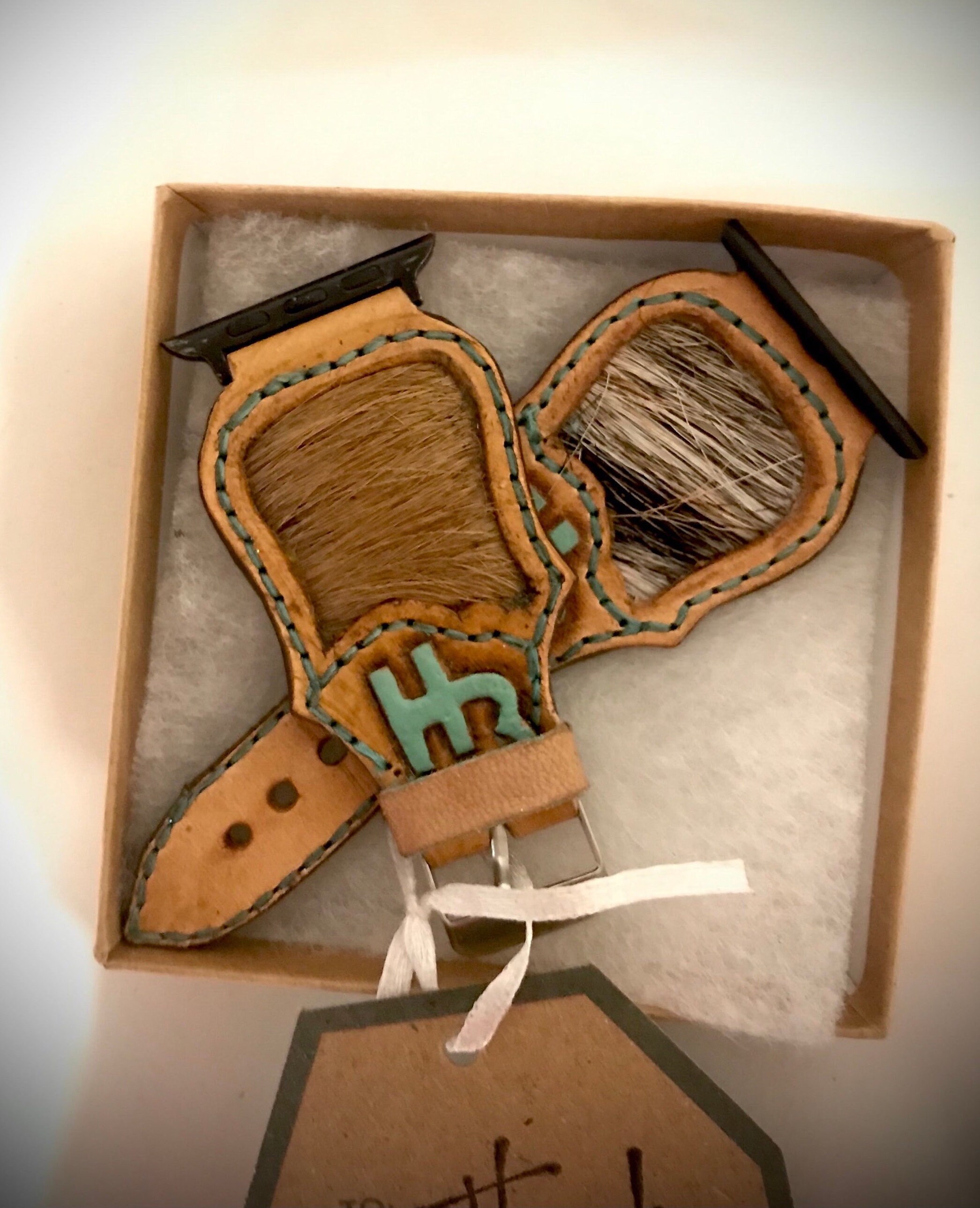 Leather Scallop Watch Band With Inlay - Etsy