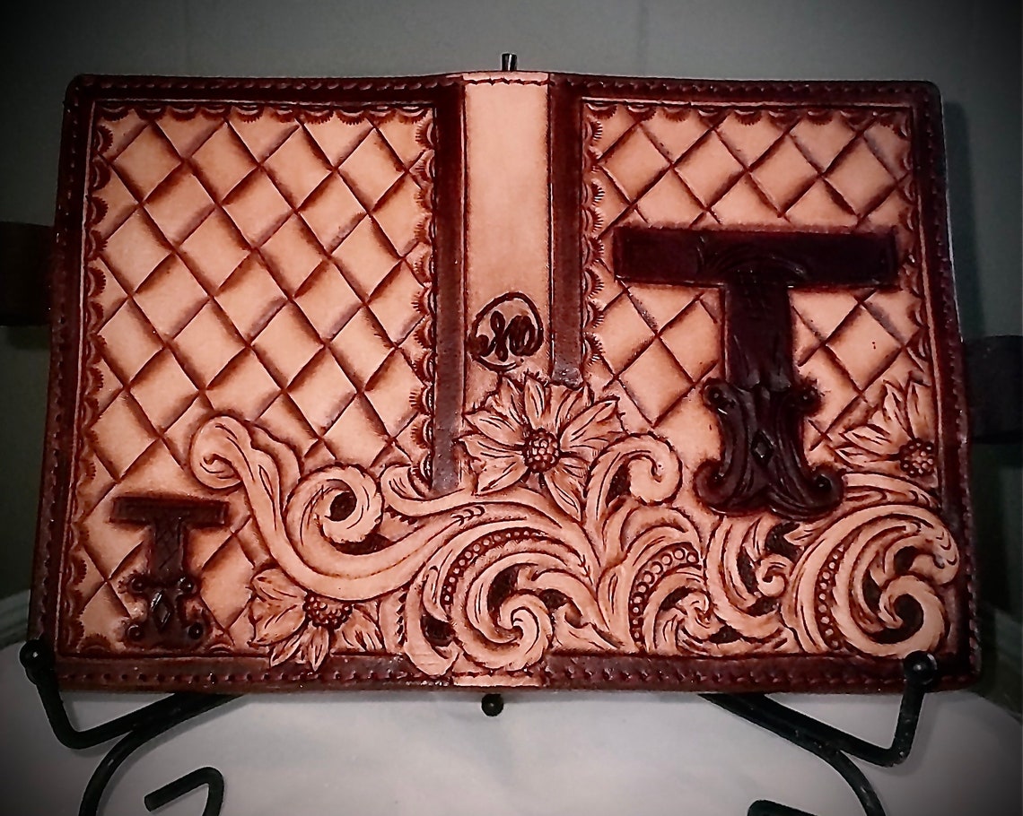 Hand-tooled Notepad Cover With Card, Pen and Money Slot - Etsy
