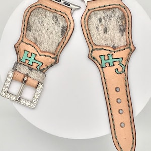 Leather Scallop Watch Band With Inlay - Etsy