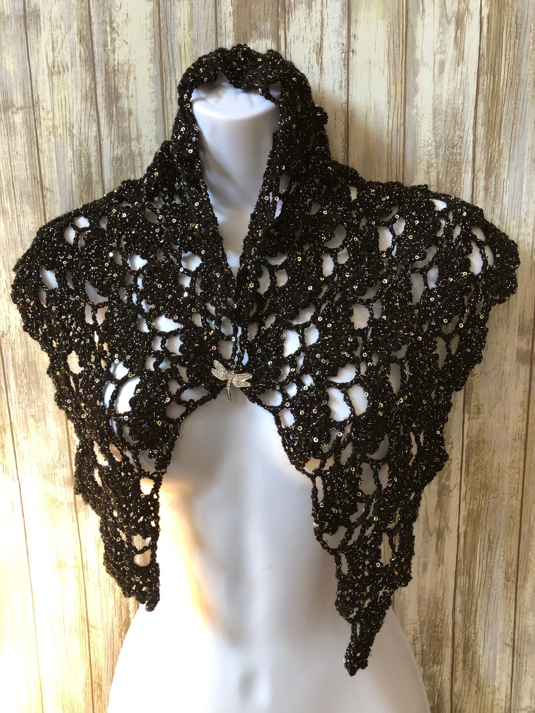 Black Glitter Handmade Wrap, Cosplay Shawl, Young Girl Clothing, Girl ...