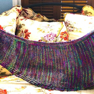 Knit Silk Capelet, Vibrant Shawl, Recycled Sari Shawlette, Boho Spring ...