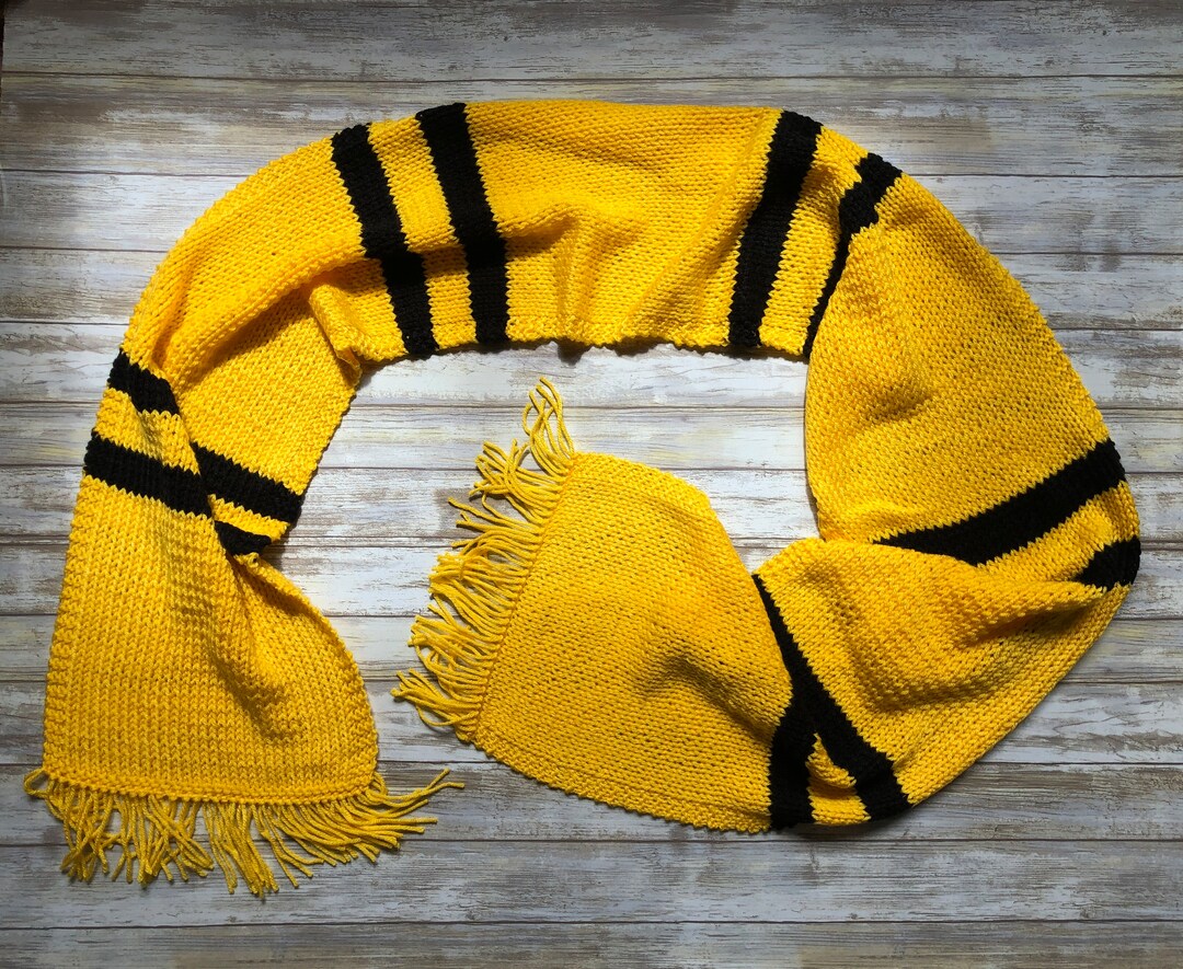 Wizard Scarf, Hufflepuff Gifts, Wizarding School, Extra Long, Handmade ...