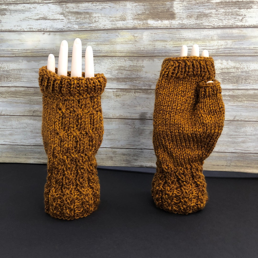 Long Cable Fingerless Gloves, Women Winter Driving Gloves, Typing ...