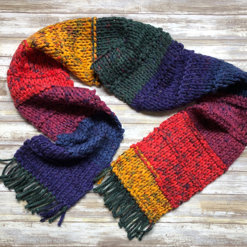 Hand Knitted Scarf - Etsy
