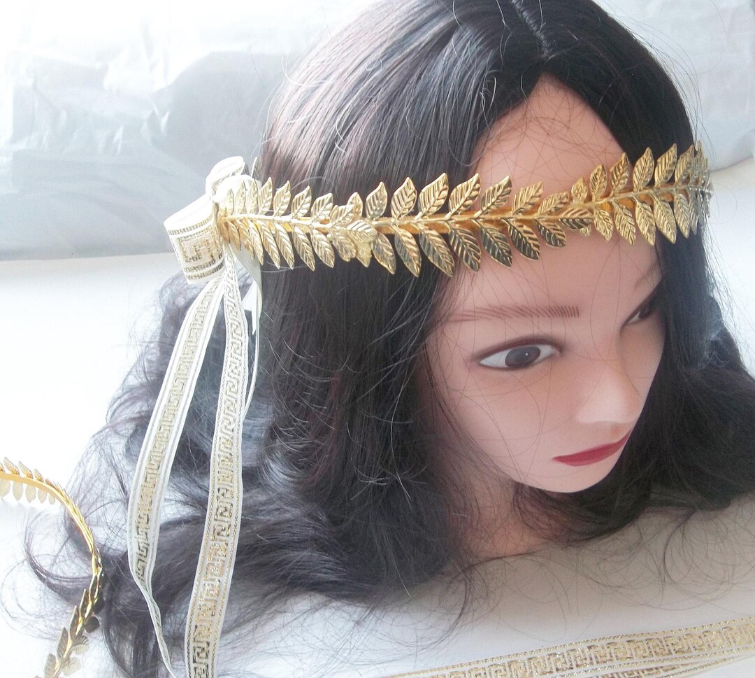 Greek Stefana, A Set of 2 Stefana Golden Olive Leaf Crowns, Orthodox ...