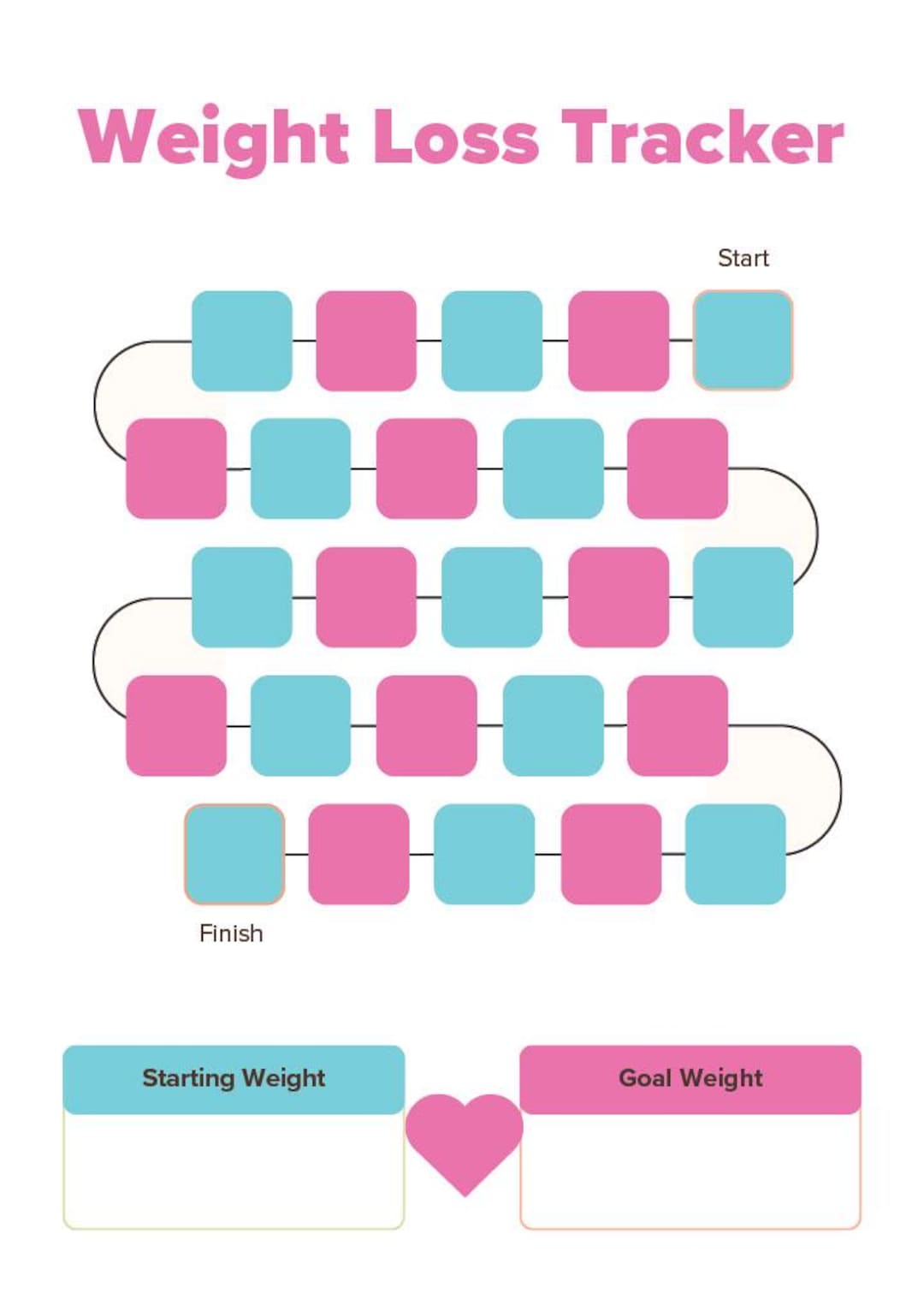 Printable Weight Loss Tracker Fitness Goal Planner Motivational ...