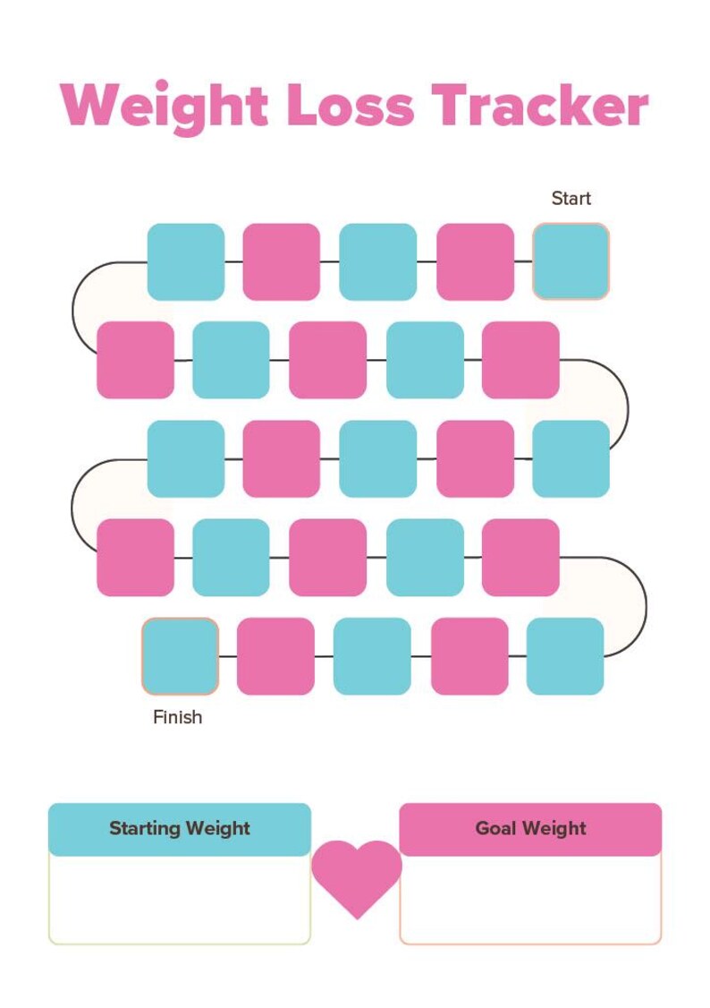 Printable Weight Loss Tracker Fitness Goal Planner Motivational ...