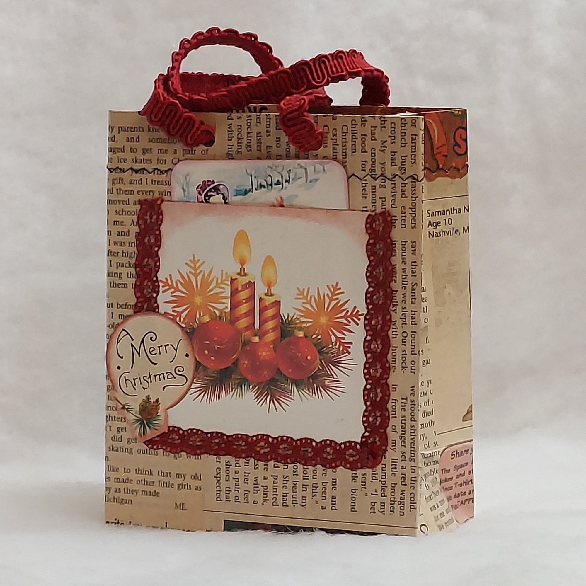 Handmade Gift Bags Set of 3 Gusset Gift Bags With Pocket Set of 3 Gift ...