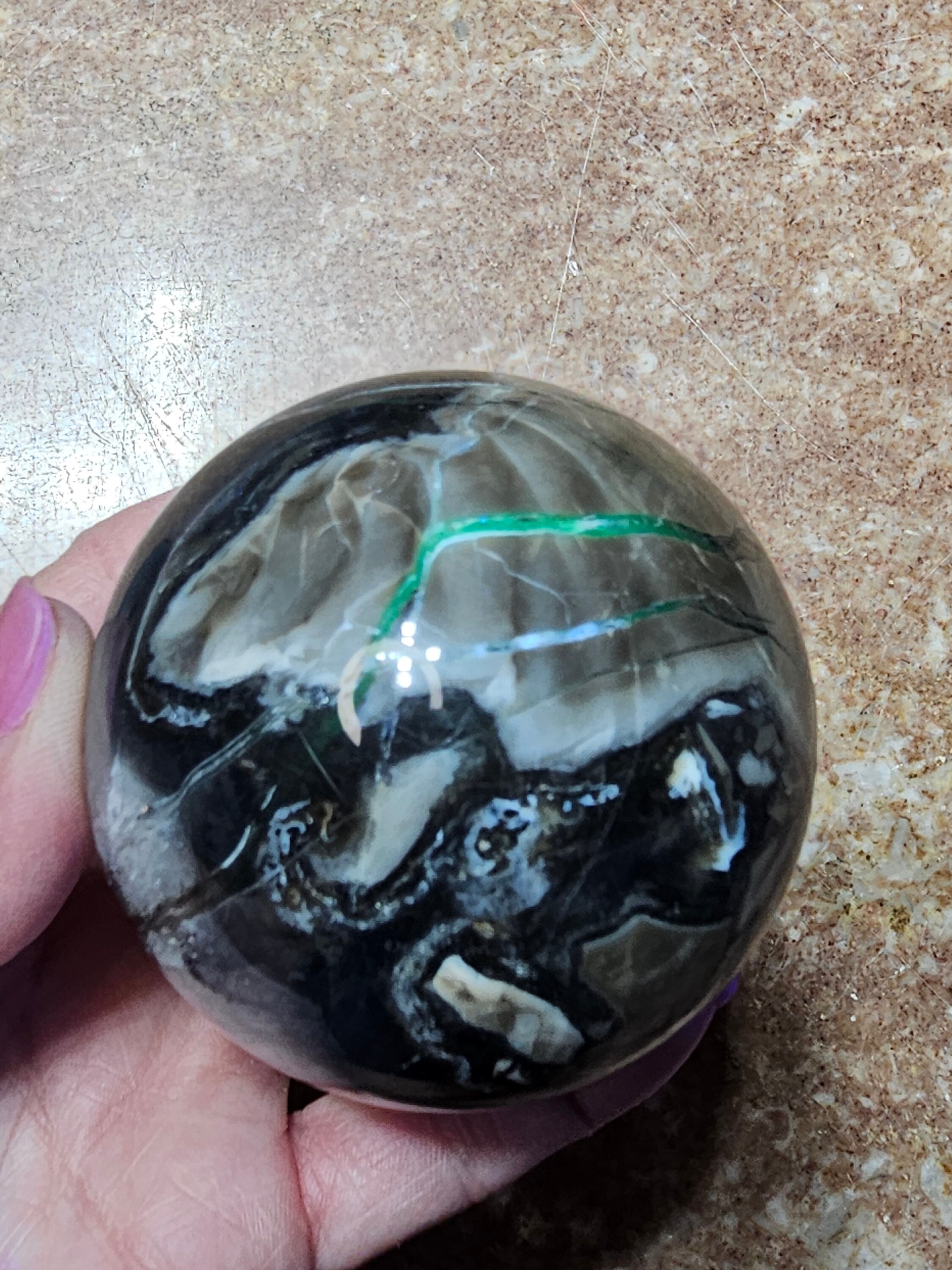 Volcano Agate Sphere 13.8 Oz . 67mm. Shown With UV Light - Etsy