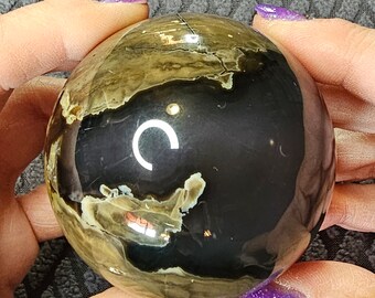 UV Reactive Volcano Agate Crystal Sphere, Fluorescent Volcano Agate ...