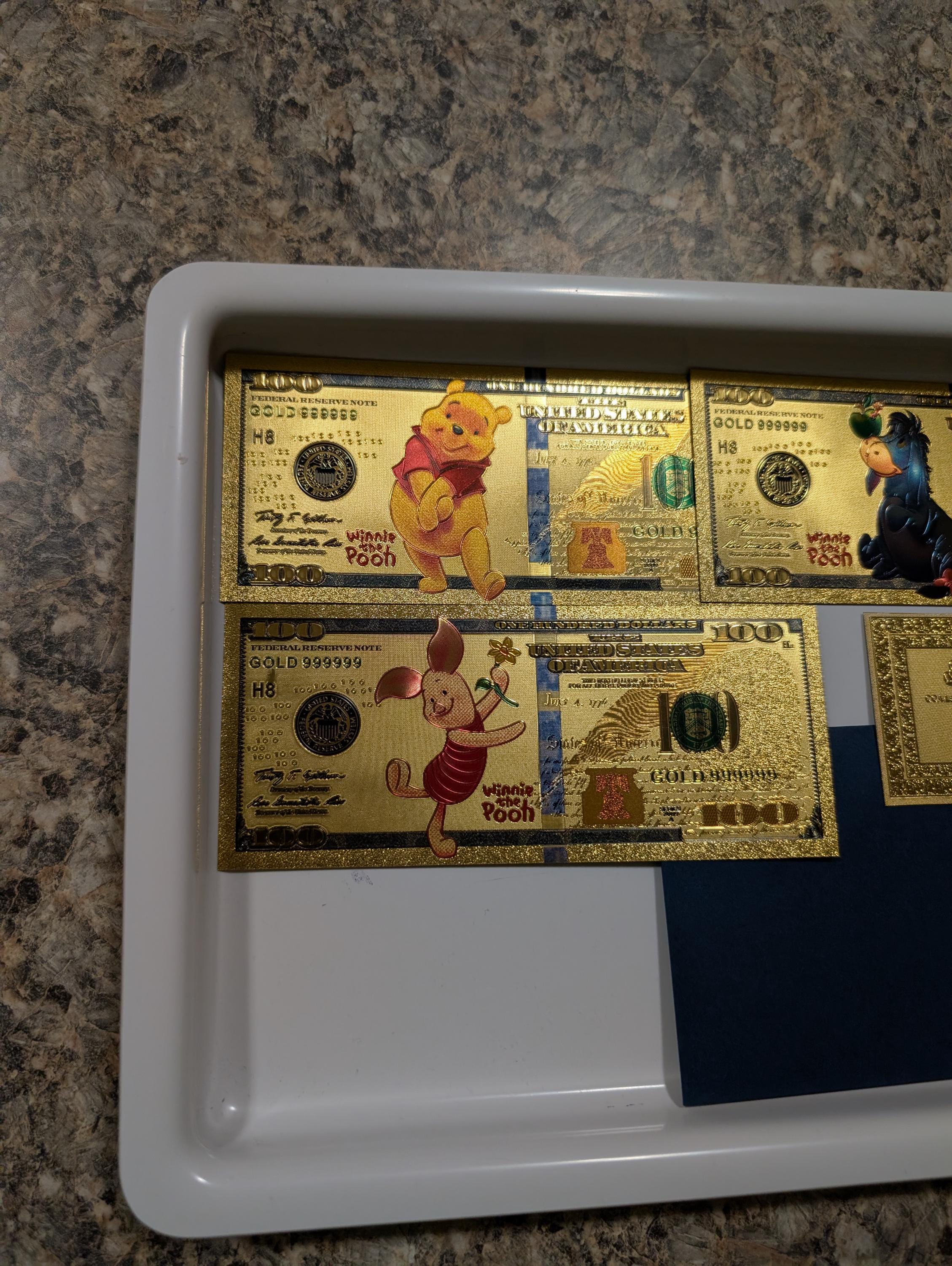 5pc 24K Gold Foil Winnie the Pooh Novelty Banknote Set | Collectible ...