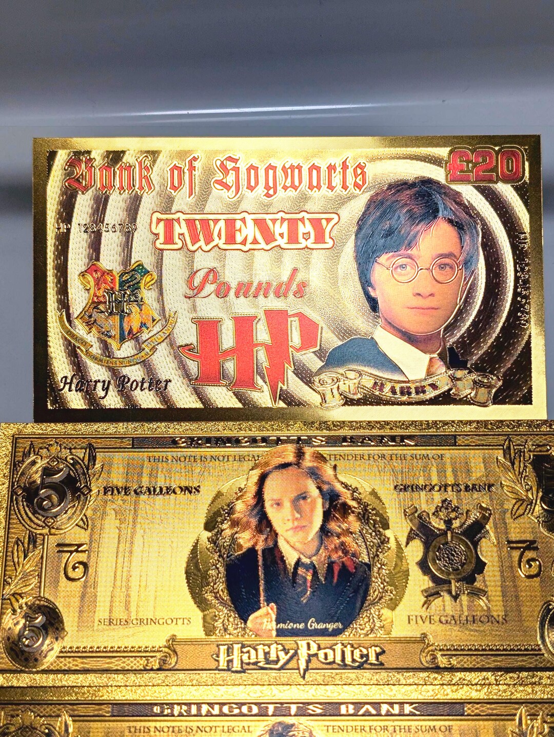 3pc Harry Potter 24K Gold Foil Bank Note Set – Hogwarts & Gringotts ...