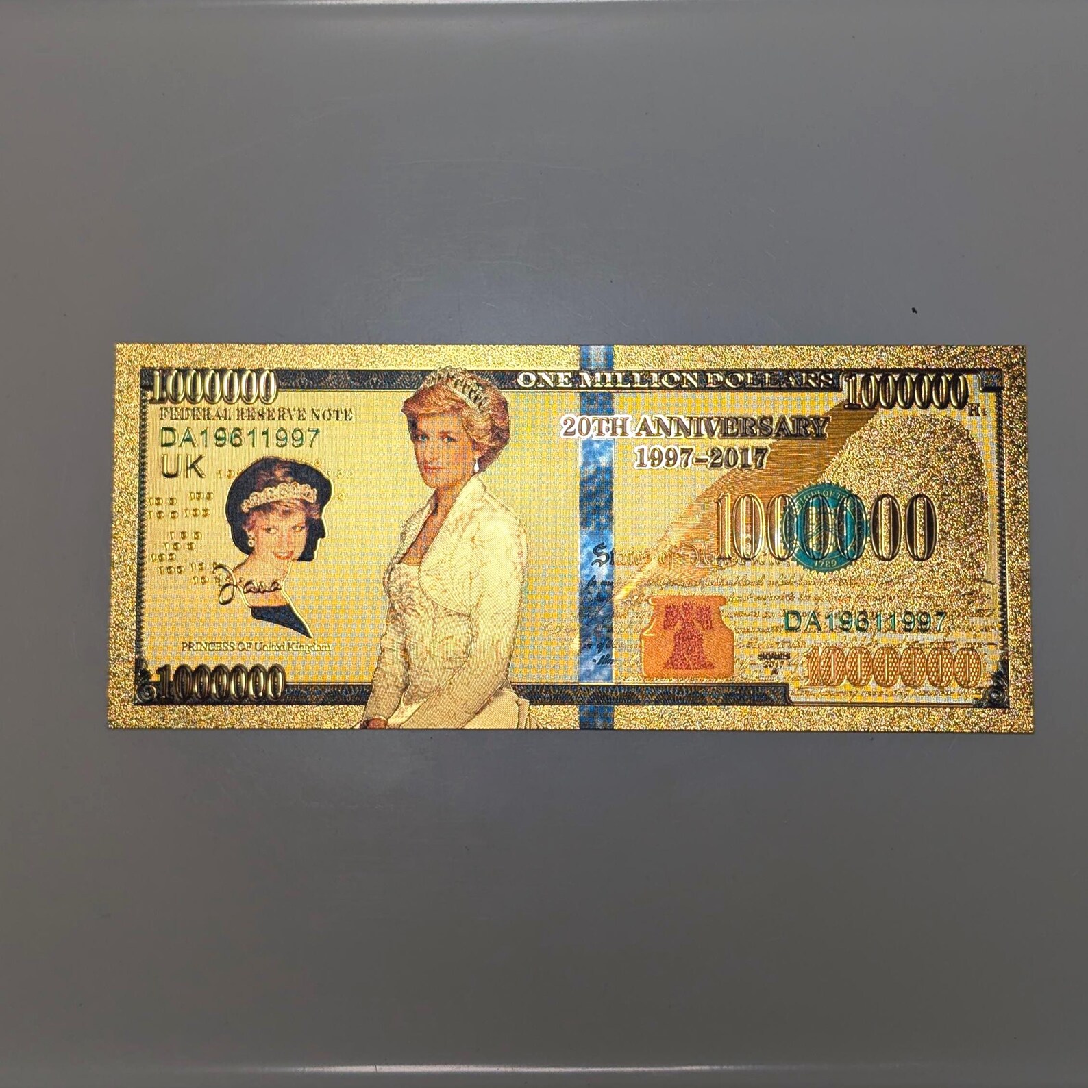Princess Diana 24K Gold Foil Million Dollar Note – Commemorative ...