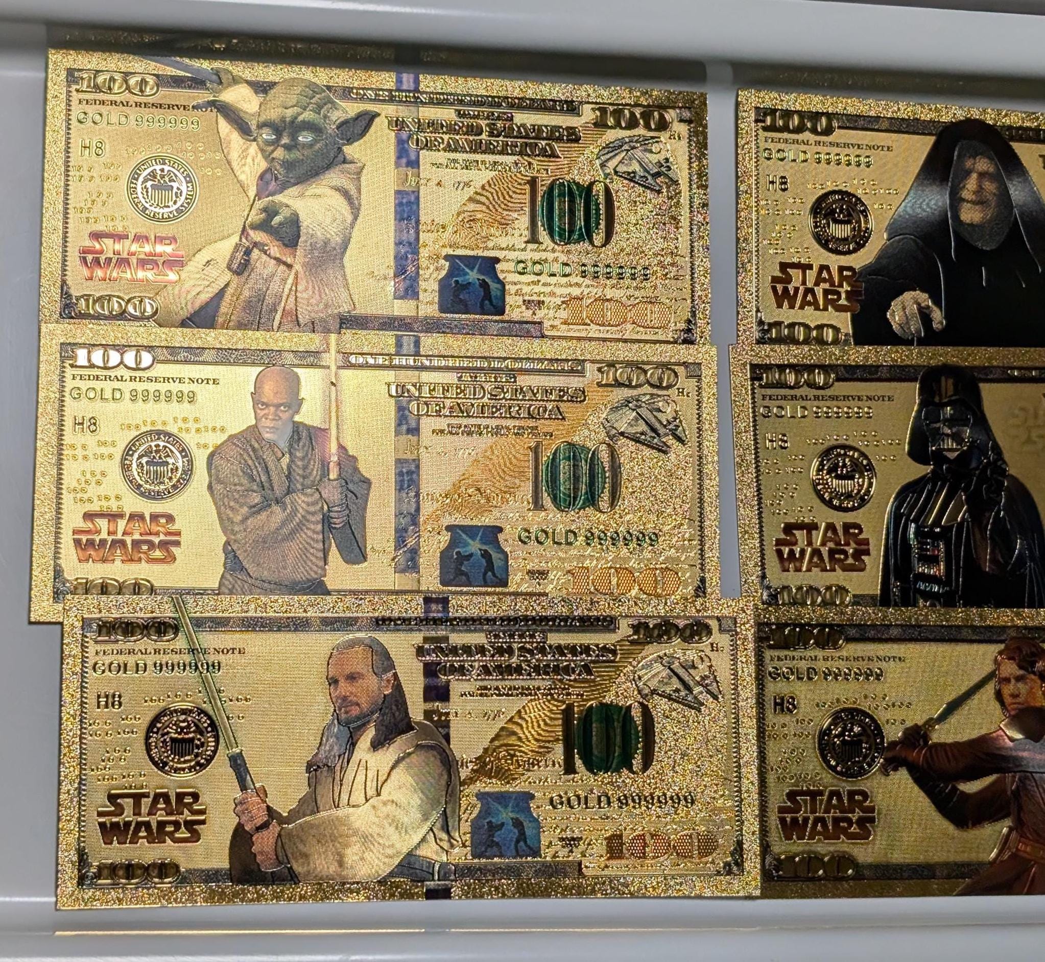 Star Wars 18pc 24K Gold Foil Banknote Set | Novelty Character Bills - Etsy