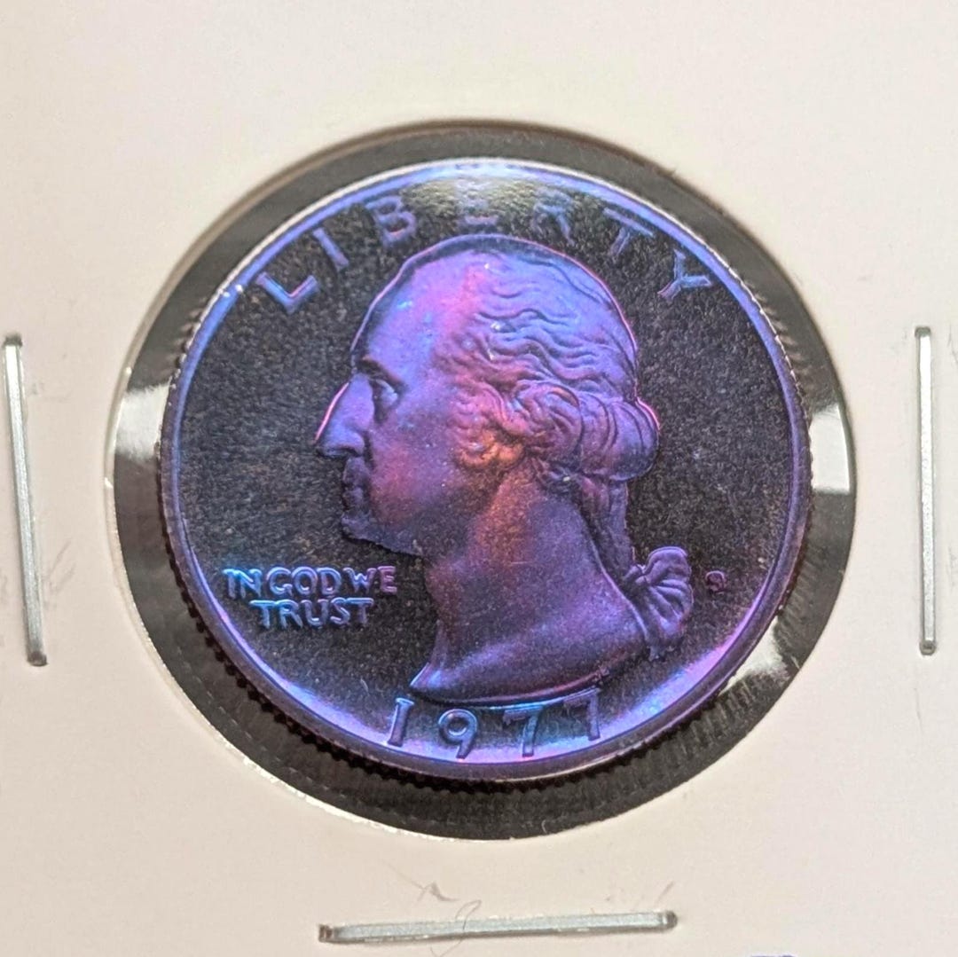 1977-S Proof Washington Quarter – Custom Hand Toned – Rainbow Colors - Etsy