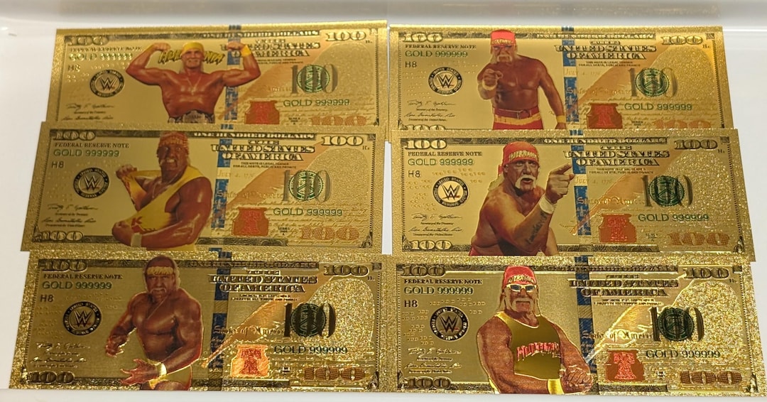 Hulk Hogan Hulkmania 6pc Set 24k Gold Foil Bank Note Collectable Set - Etsy
