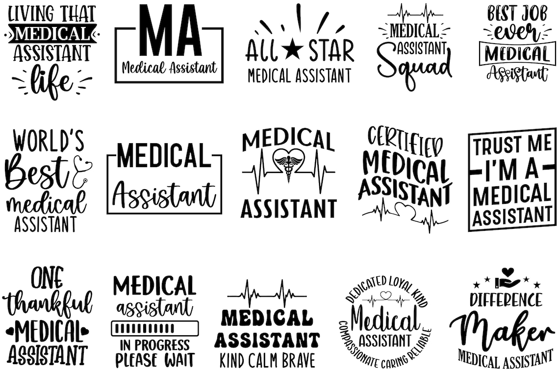 15 Medical Assistant Svg Bundle Design Silhouette Cricut Cut - Etsy