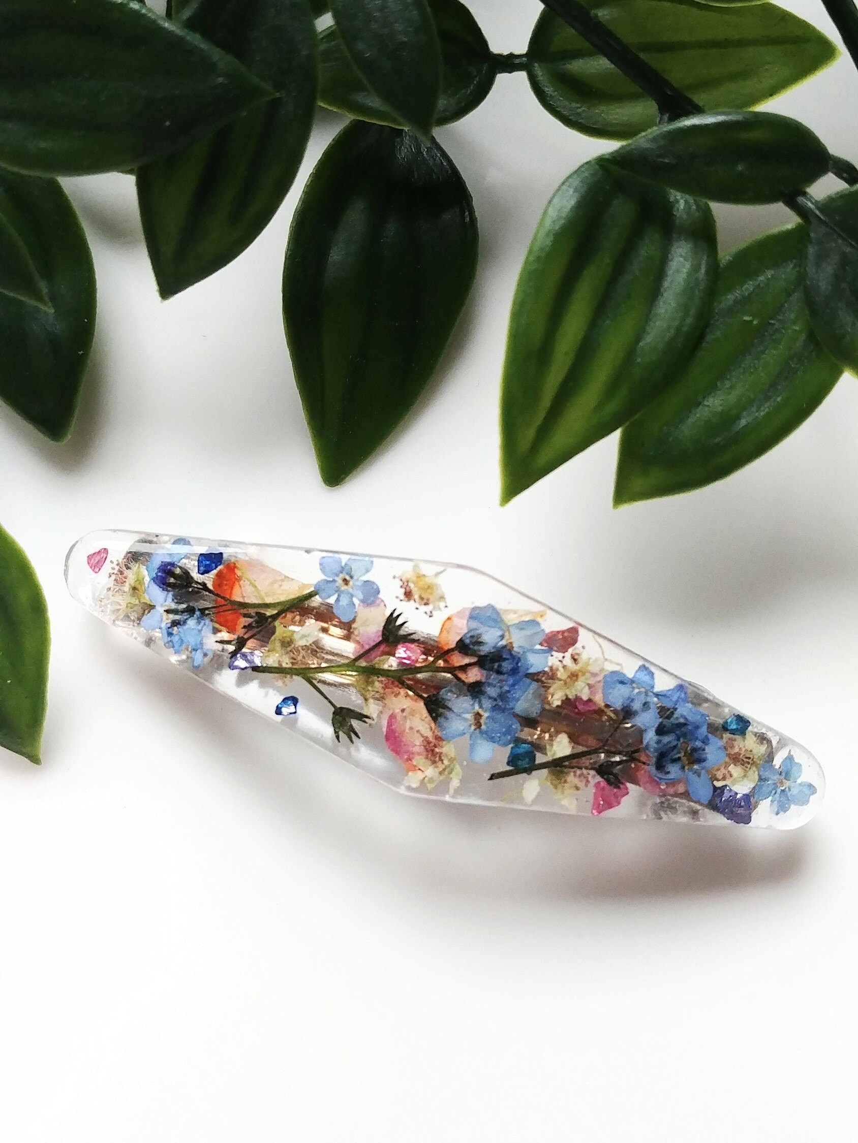 Real Natural Flower Barrette Resin Hair Clip Dried Flower - Etsy