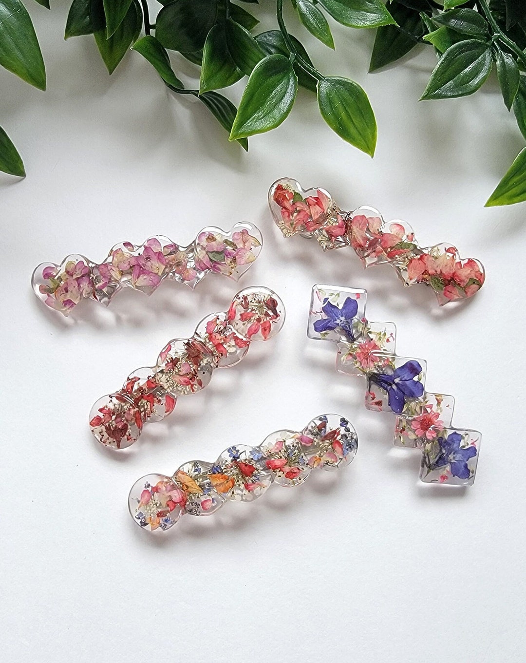 Real Natural Flower Hair Clip, Handmade Flower Hair Barrette, Resin ...