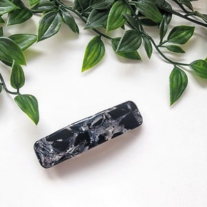 Polymer Clay Marble Barrette, Resin Hair Clip, Handmade Hair Clip, Long ...