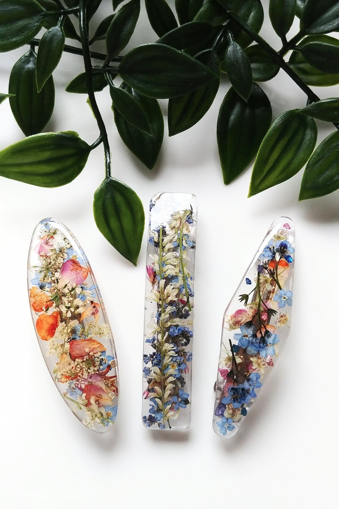 Real Natural Flower Barrette Resin Hair Clip Dried Flower - Etsy