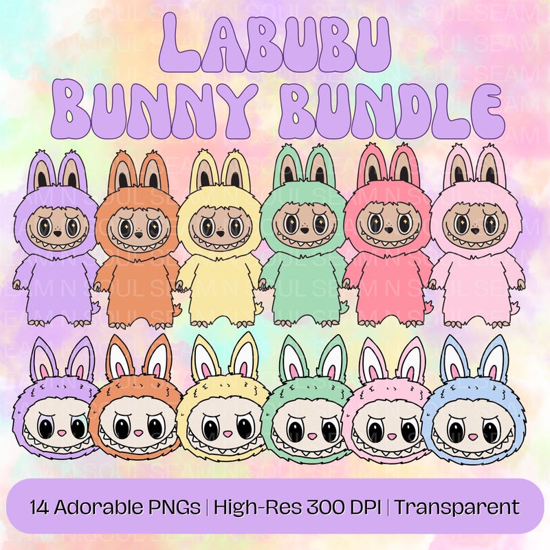 Pink and Yellow Labubu - Etsy