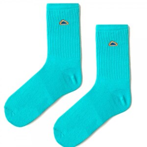 6 Pair Blue Orange Rainbow Patterned Embroidered Socket Colorful Socks ...