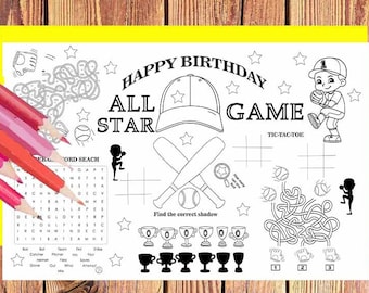 Baseball Birthday Coloring Sheet - Etsy