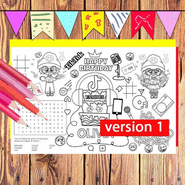 Tik Tok Coloring Sheets - Etsy