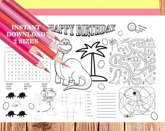 Dinosaur Coloring Placemats - Etsy