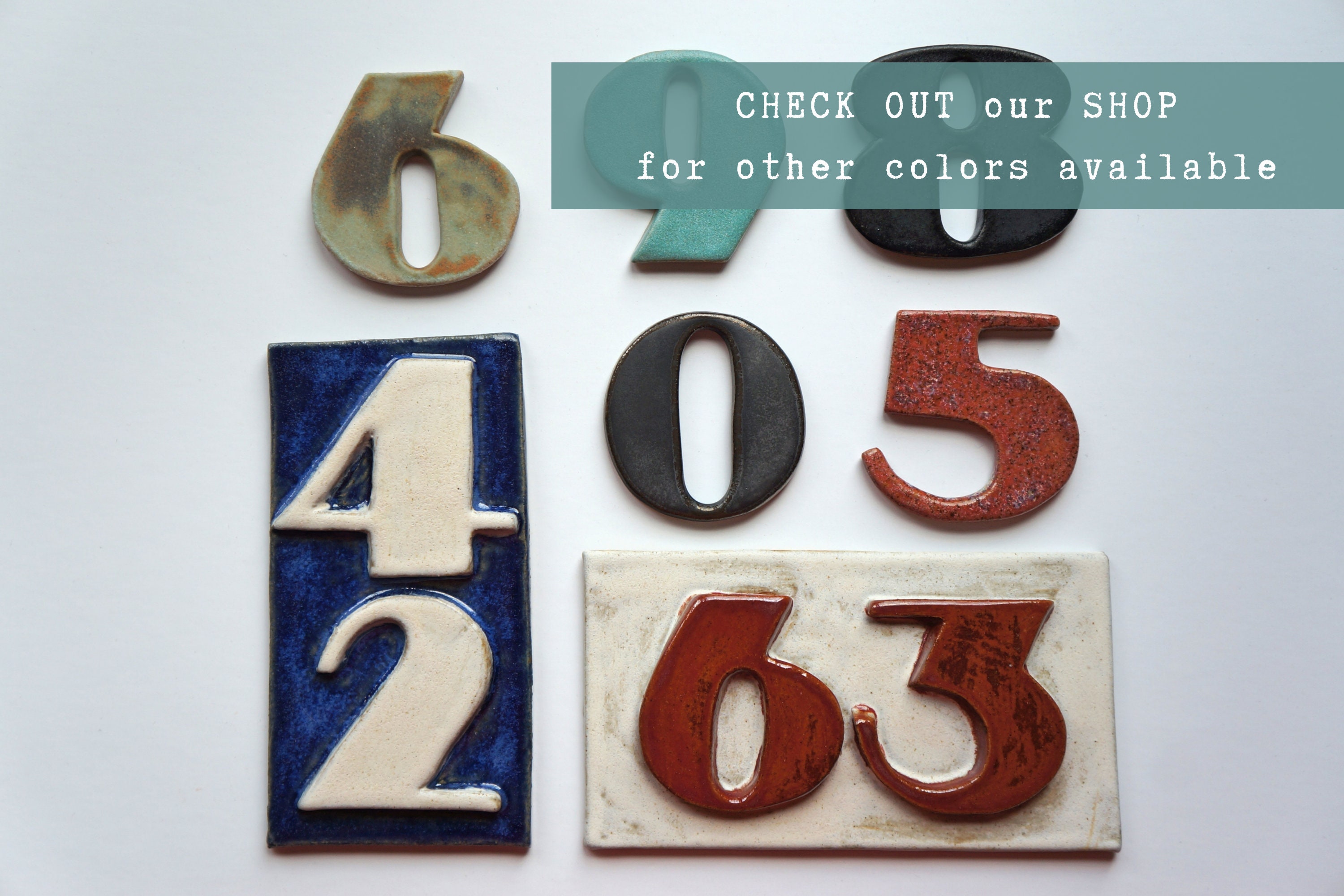 Modern Ceramic House Numbers Personalized Stoneware Address - Etsy