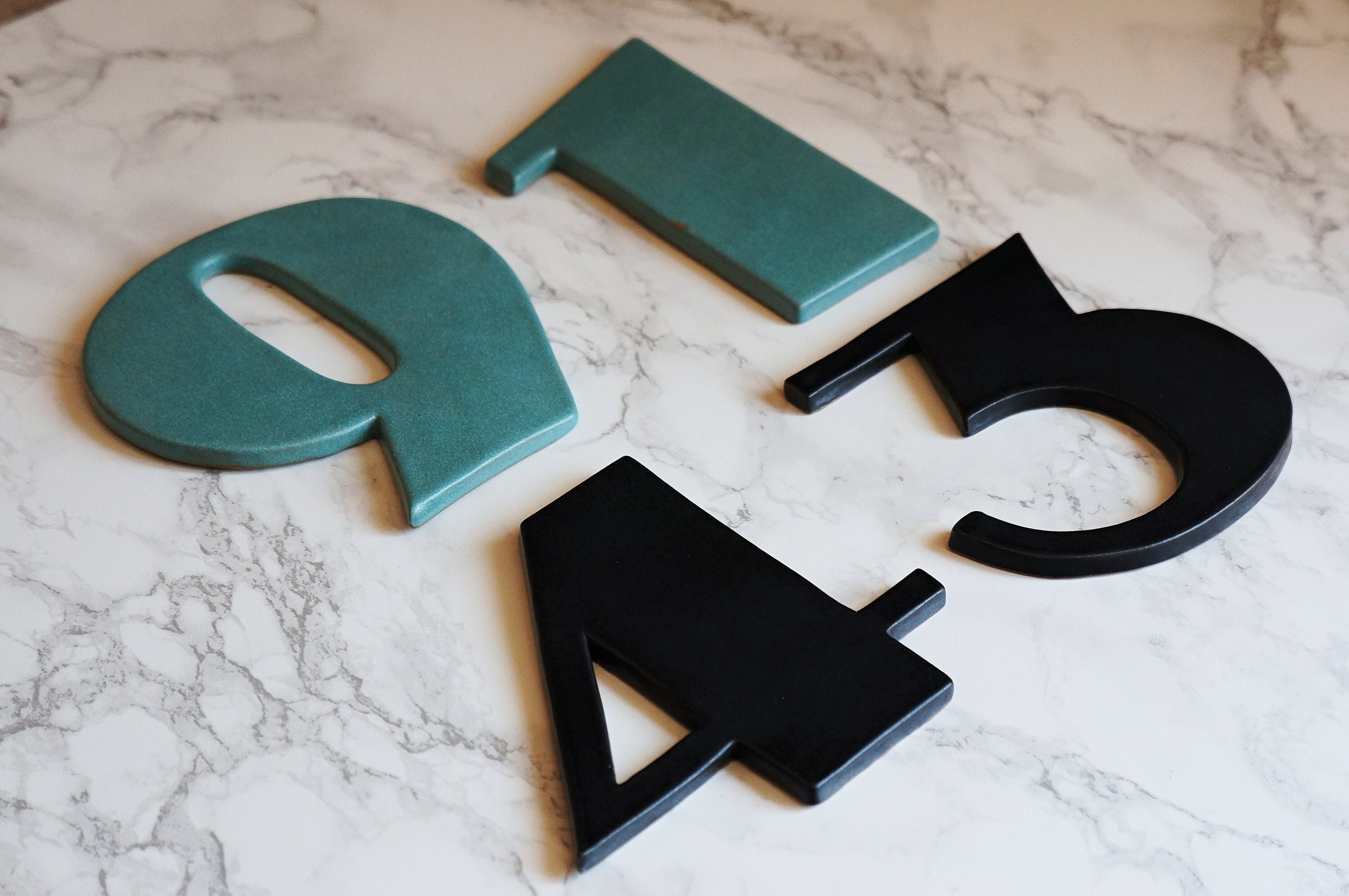 Modern Ceramic House Numbers Personalized Stoneware Address - Etsy