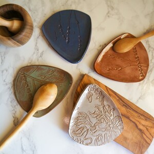 Terracotta Spoon Rest, Ceramic Spoon Holder, Ladle Rest, Handmade ...