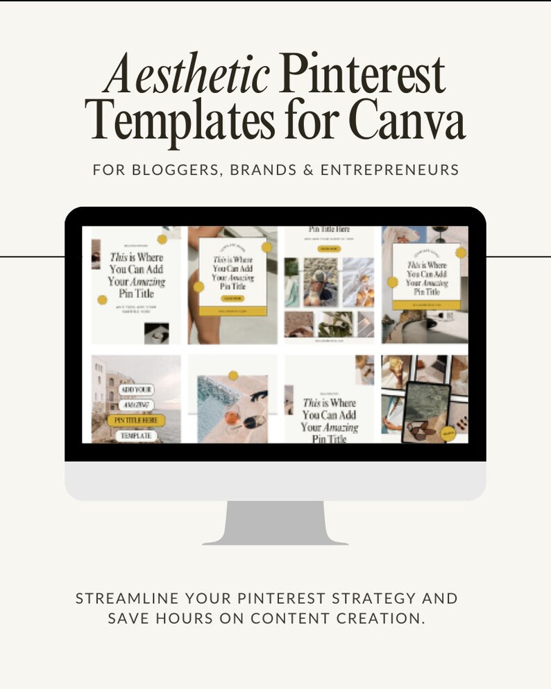 Minimalist Pinterest Templates for Canva - Etsy