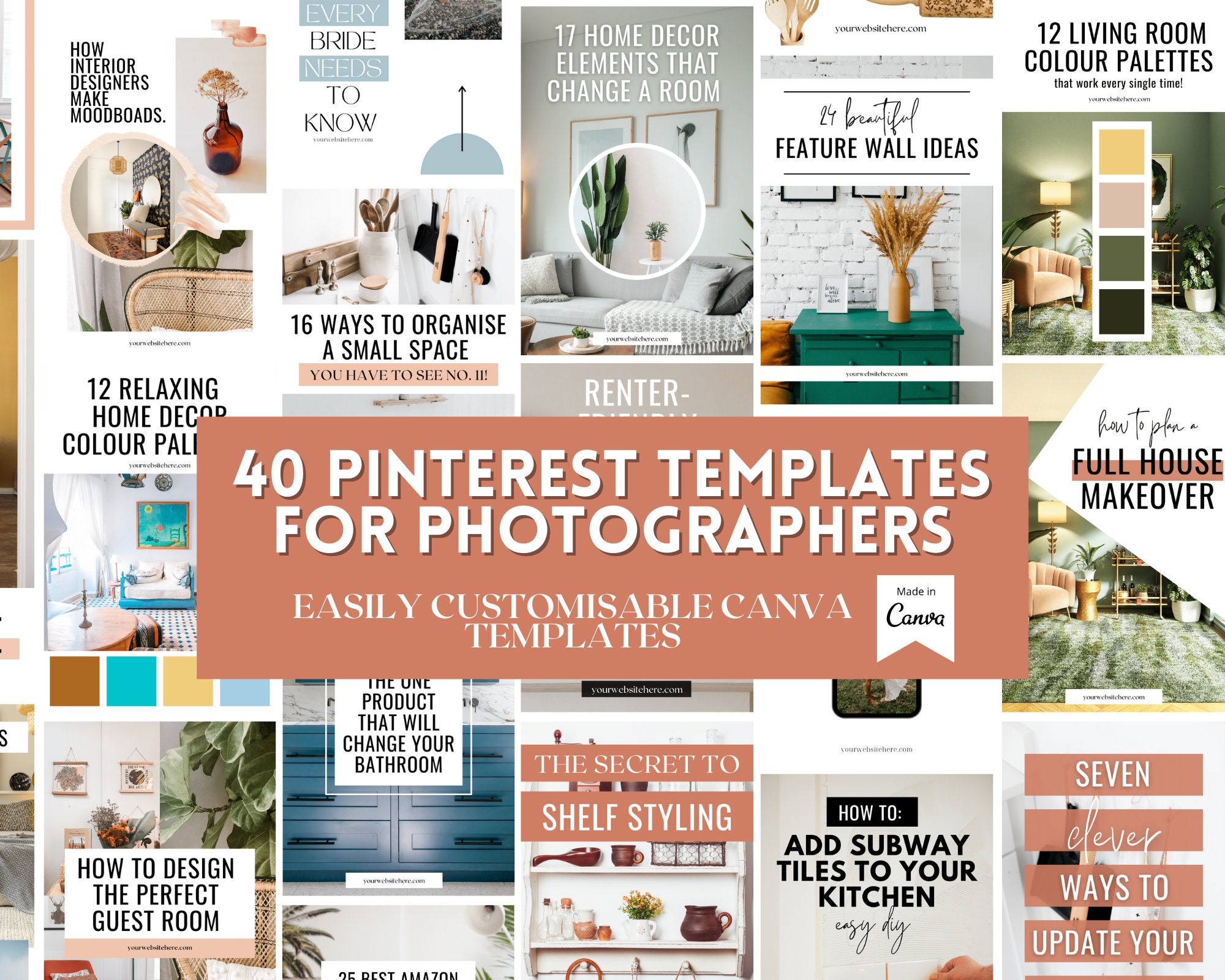 40 Pinterest Canva Templates for Home Decor Niche - Etsy