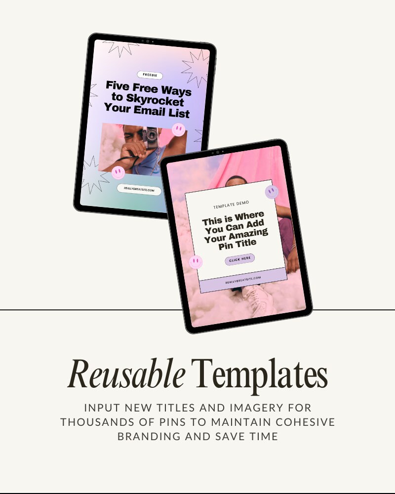 50 Aesthetic Pinterest Templates for Canva - Etsy