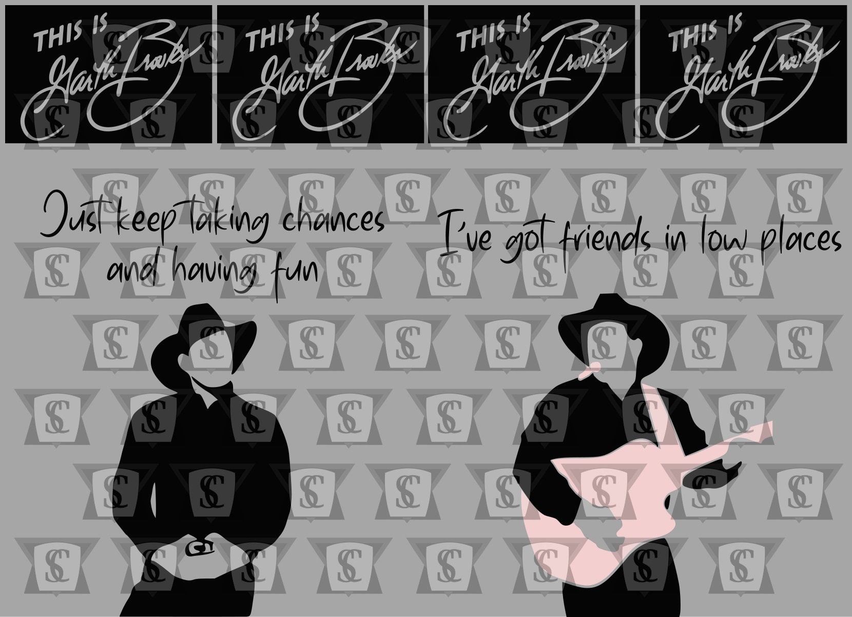 GARTH BROOKS Svg Pdf Dxf Jpeg Cut File Silhouette Cricuit for Cups and ...