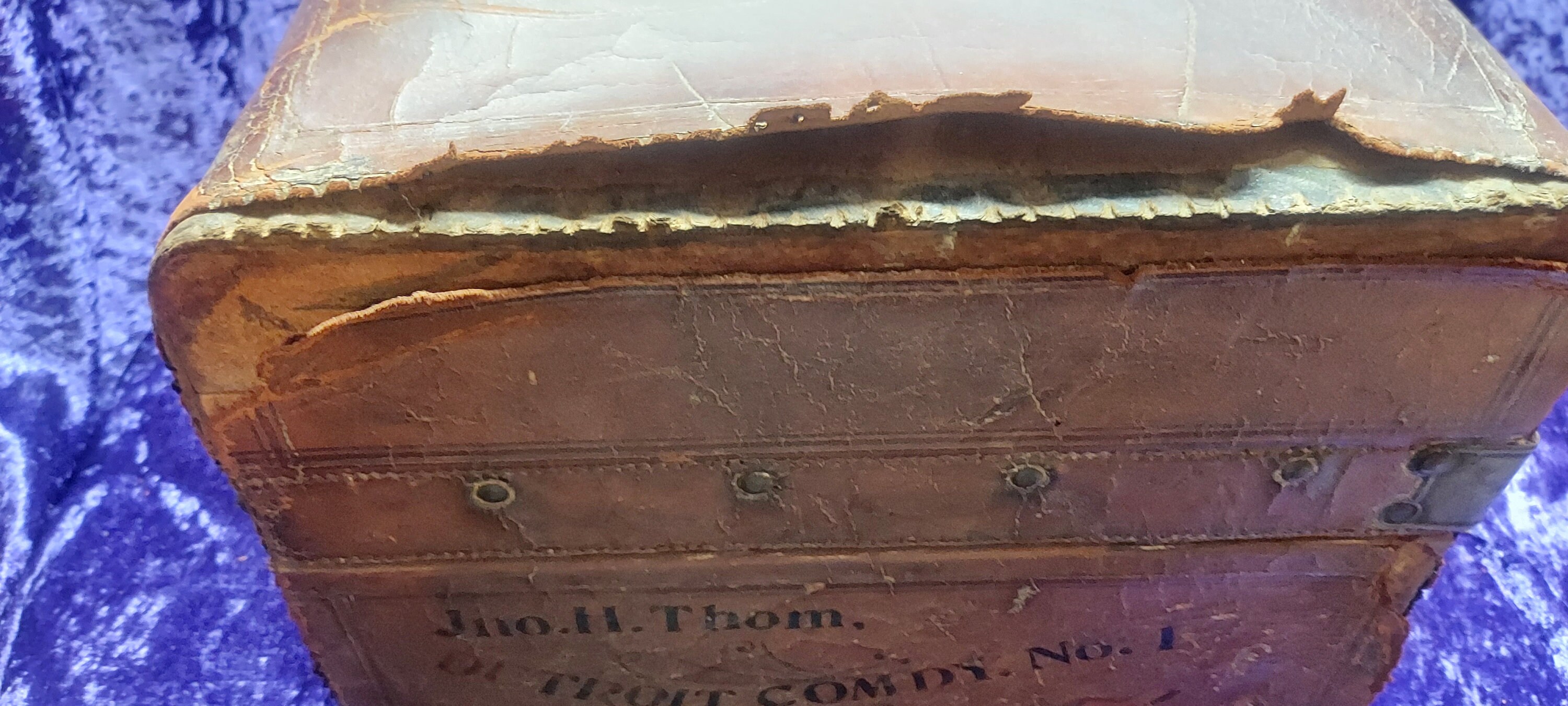 Miniature Sample, or Small Leather Trunk With Dome Lid, Detroit,mich ...